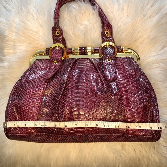Bags | Purple And Gold Faux Snake Skin Purse | Poshmark